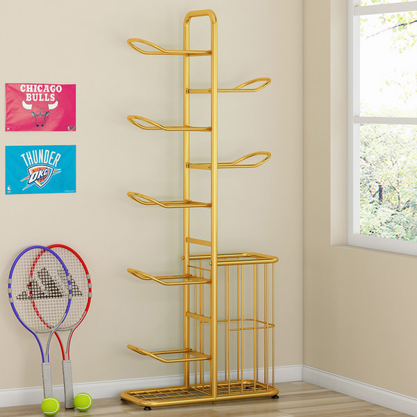 Storage rack home ball volleyball badminton racket basketball hoop ...