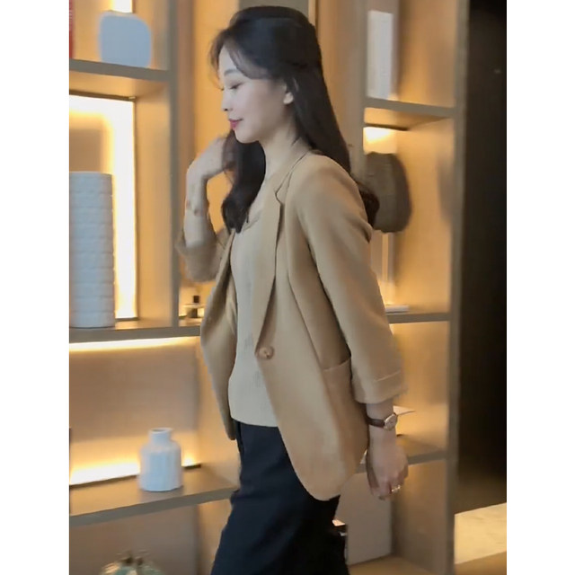 Summer new high-definition suit jacket for women, one button, loose ...