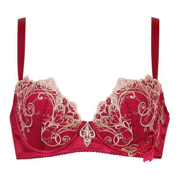 Walog Salute red underwear female gathered gathered big sexy embroidery ...