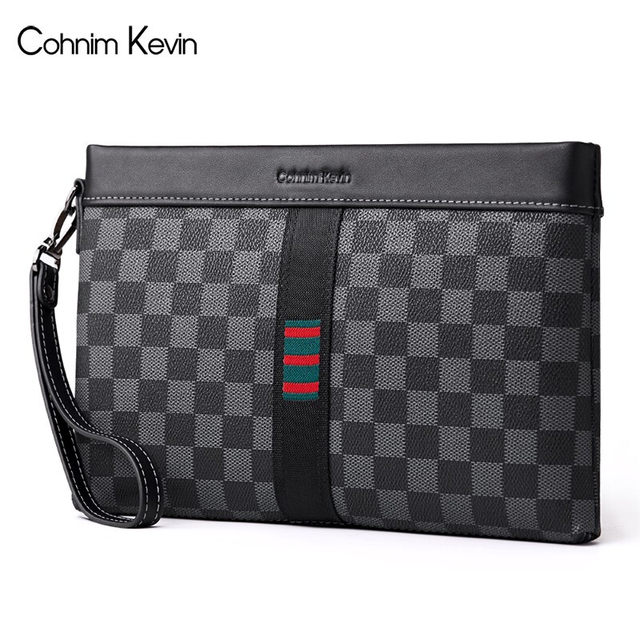Cohnim kevin men's clutch genuine leather large capacity business ...