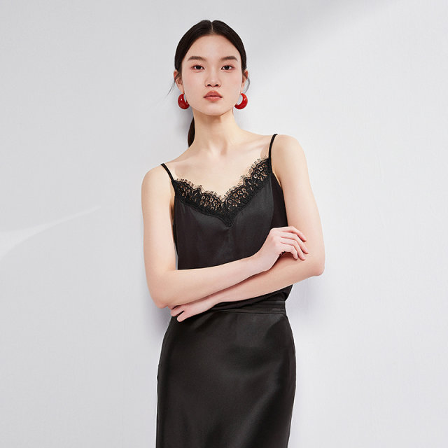 MOFAN Mofanxia new elegant sexy V-neck vest women's lace lace suspender top