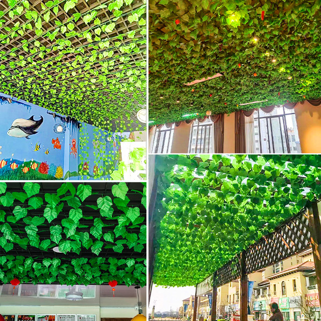 Simulated plant rattan ivy grape leaves green leaves plastic fake ...