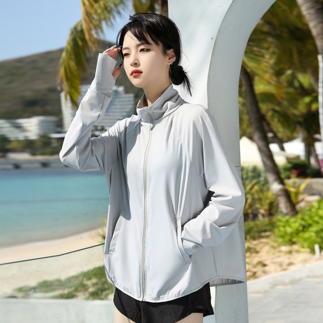 Stand-up collar sun protection clothes without hats for women UV ...