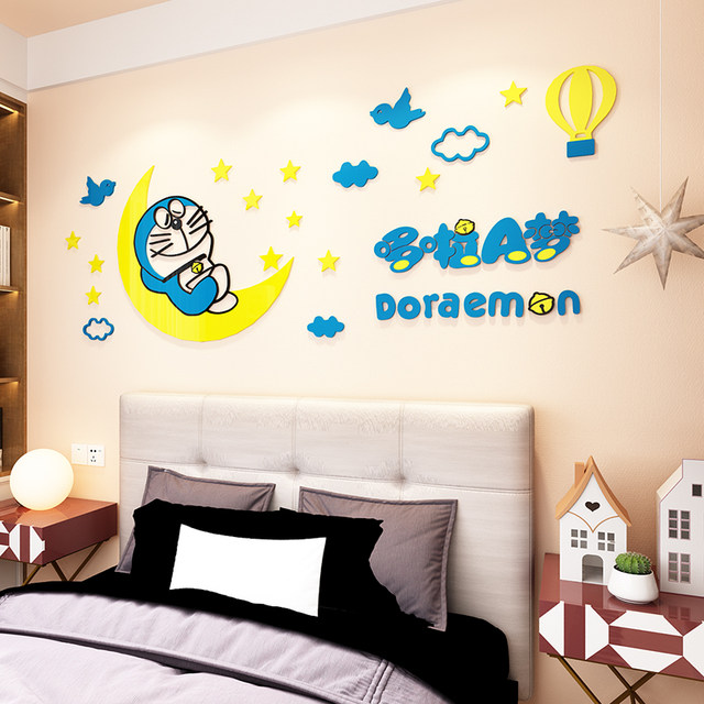 Doraemon Doraemon cartoon 3D three-dimensional stickers bedroom ...