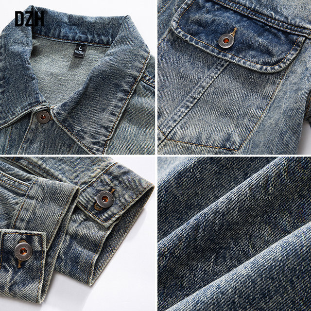 Boys autumn denim jacket men's work clothes retro jacket men's 2025 ...