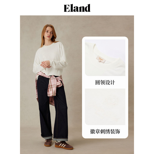 Eland clothes love T -shirt female round collar feel comfortable, loose ...
