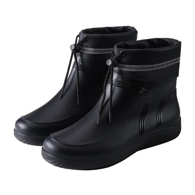 High-end soft-soled low-cut velvet men's rain boots for chef work ...