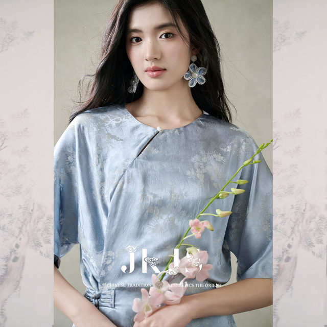 JKJS silk jacquard new Chinese dress light luxury high-end Chinese ...