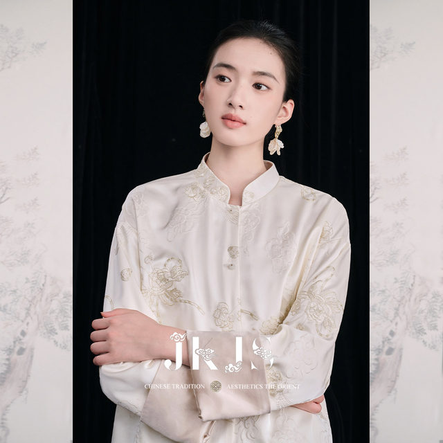 JKJS Heavy Industry Three-dimensional Embroidery Improved Tang suit top ...