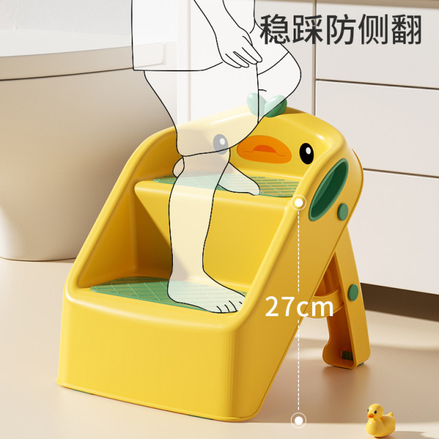 Children's washing table stepping on the stool to wash the steps of the ...