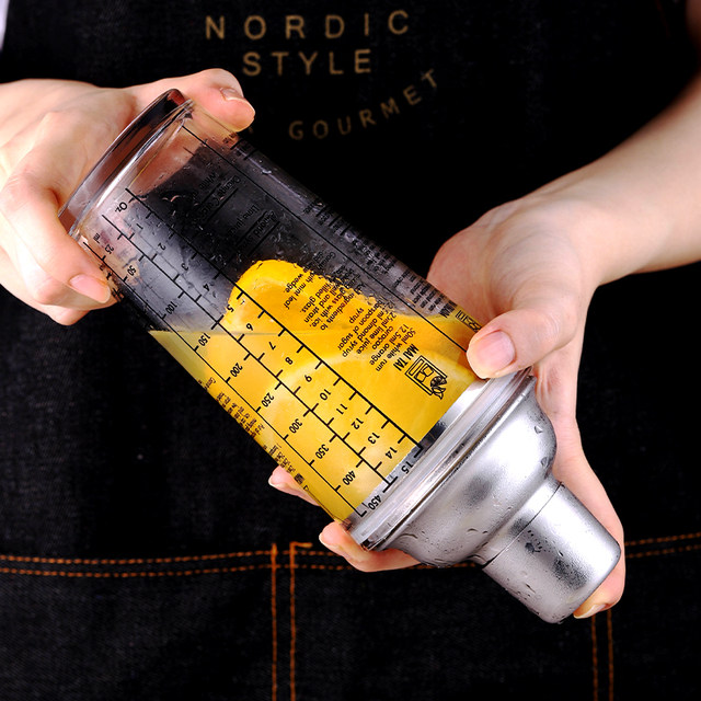 Glass shake wine bartender bartender with formula shaking jugs, three ...