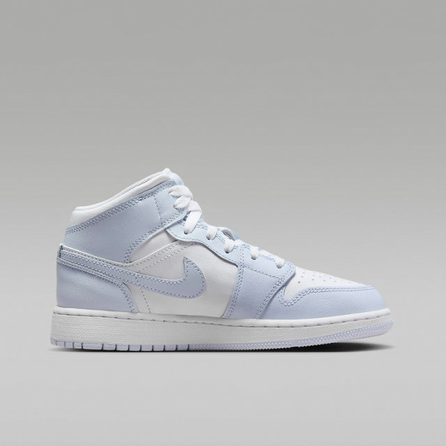 NIKE Nike women's shoes Jordan 1 Mid AJ1 white and blue children's high ...