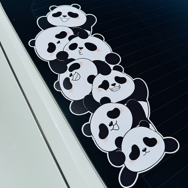 Car scratch sticker cartoon panda waterproof sunscreen sticker repair ...