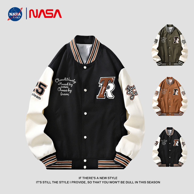 NASA joint high street baseball uniform jacket American New Year campus ...