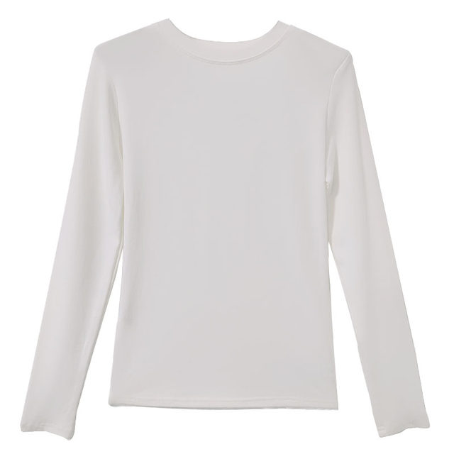 2025 autumn and winter inner round neck white base shirt for women with ...