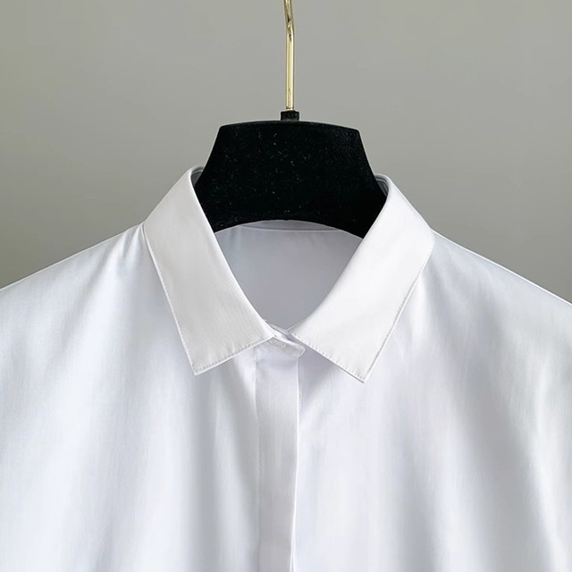 2025 summer blue short-sleeved shirt for women anti-wrinkle droop top ...