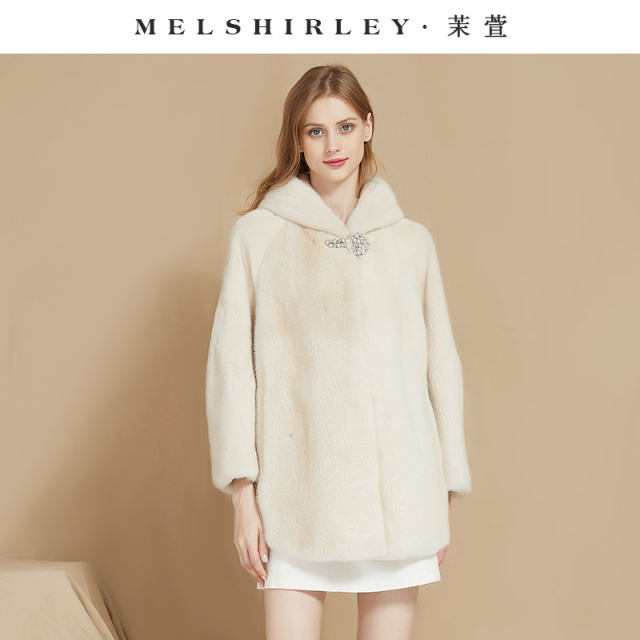 Mo Xuan 2024 mid -length imported purple -standard crown velvet mink ...