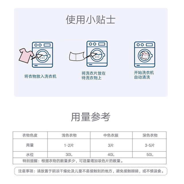 Japanese KINBATA anti-dyed laundry paper clothes color absorbing tablet ...