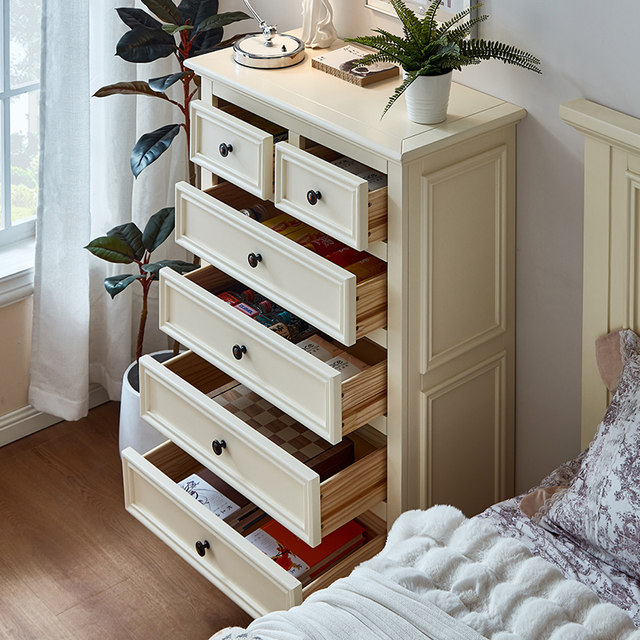 Salo American -style solid wood bucket cabinet five -story six -drawer ...