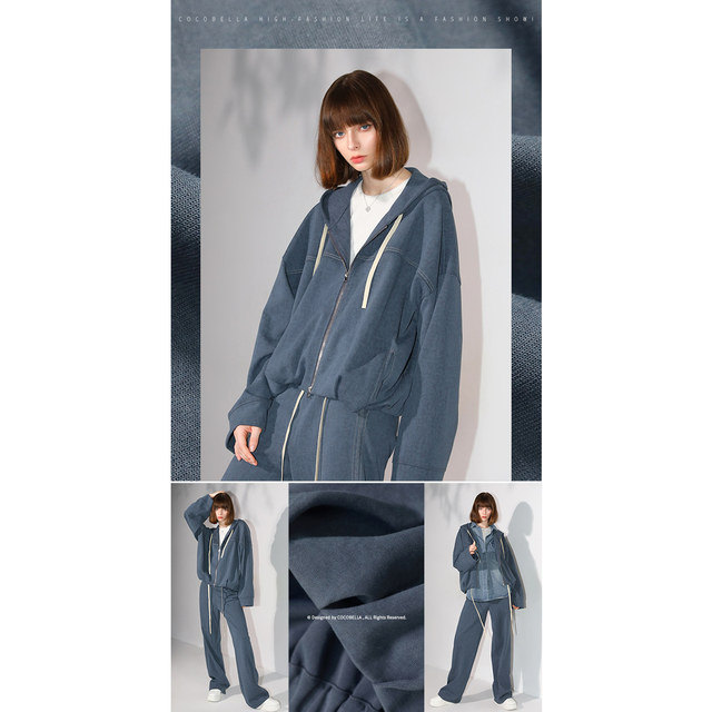 COCOBELLA Lao Qian commuter style hooded sweatshirt stir-fried colored ...