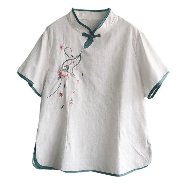 Cotton and linen tea tops large size fairy-like Zen tea clothes for ...