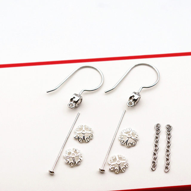 Material Pack S925 Sterling Silver Set Bolded Ear Hook Diamond Diy Homemade Handmade Earrings ...