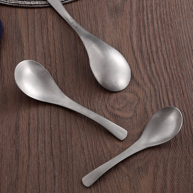 Retro 304 stainless steel spoon long -handle spoon spoon, industrial ...