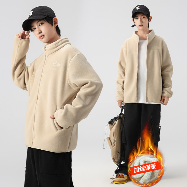 Fat boys' lining polar fleece jacket autumn and winter children's plus ...