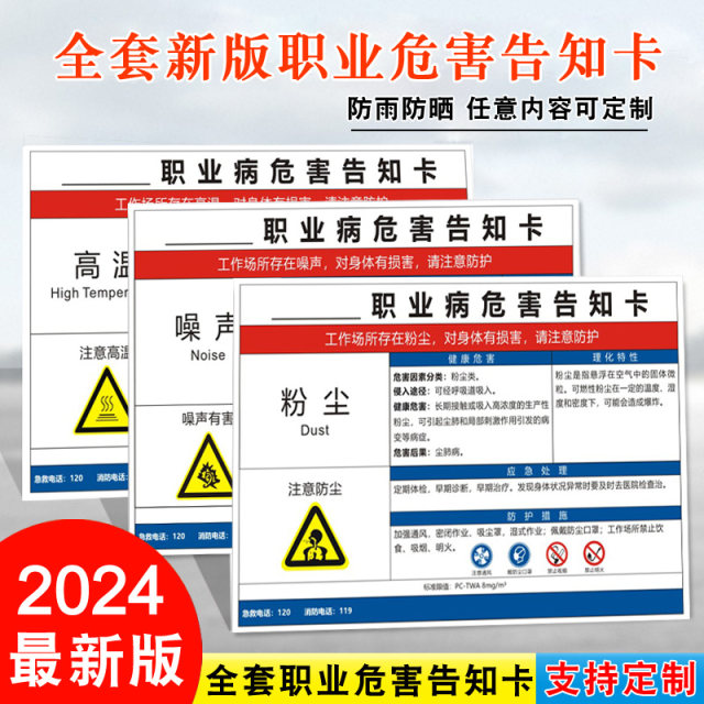 New version of 2025 occupational hazards notification card disease dust ...
