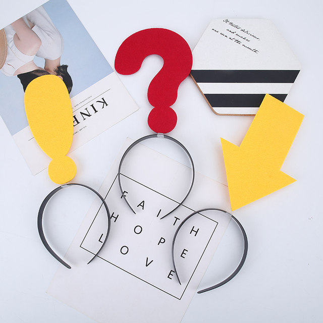 Cute magical symbol headband exclamation mark question mark hair clip ...