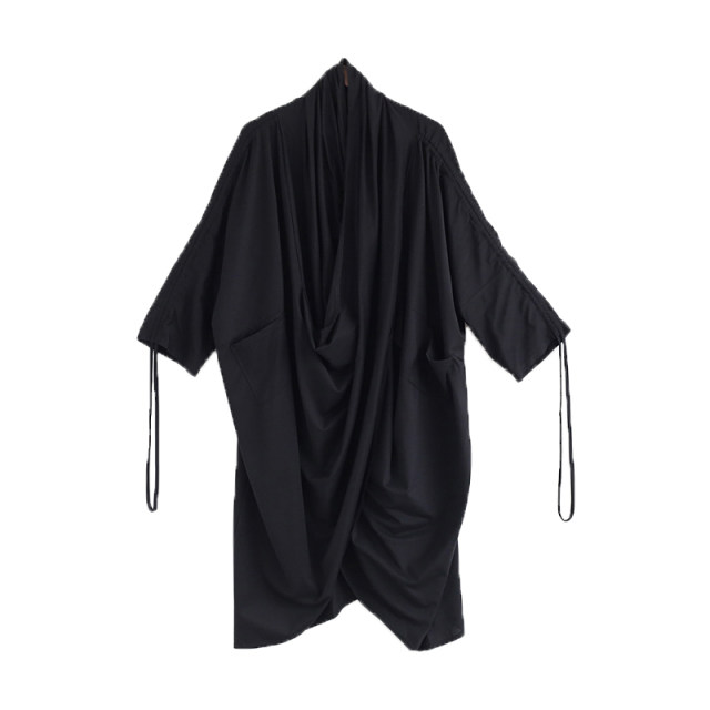 2024 autumn new original design style Black cross cotton drooping dress ...