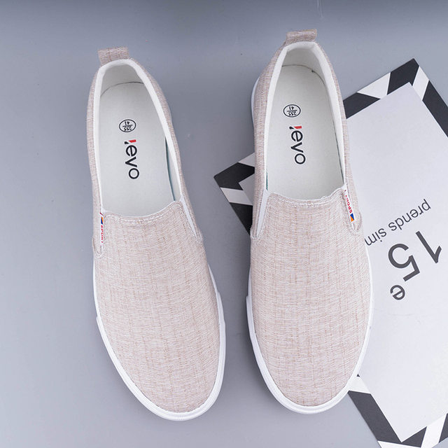 Korean style linen shoes men's shoes 2025 summer breathable canvas ...