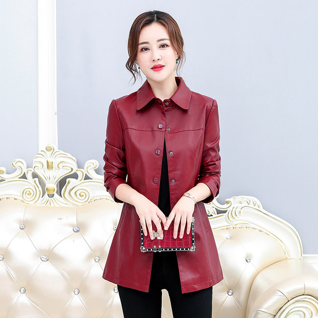 Haining genuine leather leather jacket for women short women sheepskin ...