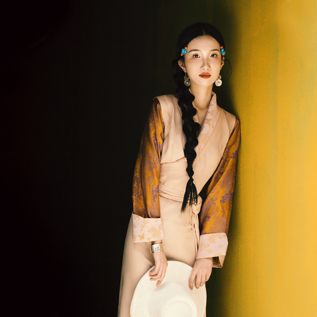 Qingyao Chinese aesthetics Qingya Art Tibetan dress long skirt female ...
