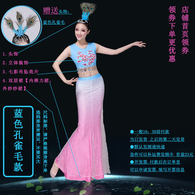 Adult Dai dance costume art examination shasha skirt Yunnan ethnic ...