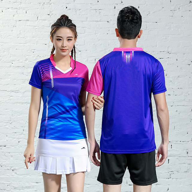 2025 new badminton suit summer men and women short-sleeved badminton ...