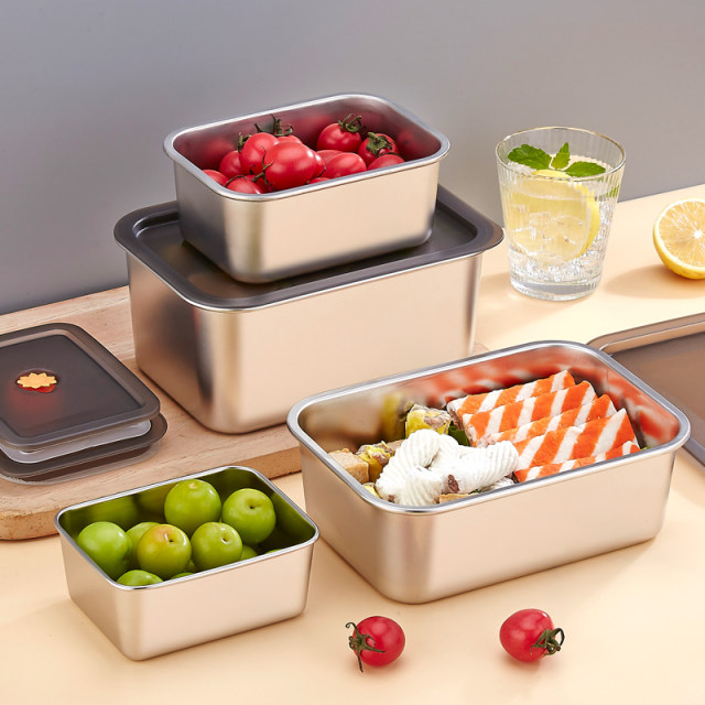 Food grade 316 stainless steel fresh -keeping box with a lid ...