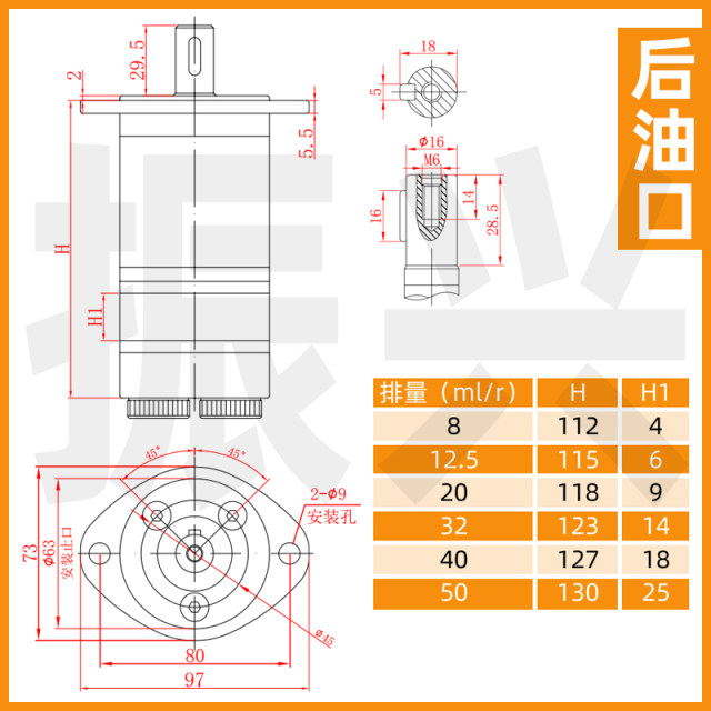 Micro hydraulic motor OMM/BMM-20 small oil motor high speed BMM-32/40 ...