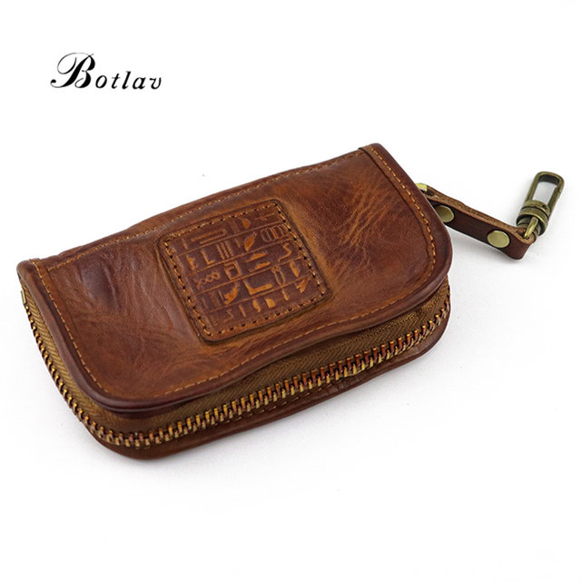 Vegetable-tanned cowhide key bag, large capacity, men's multifunctional ...