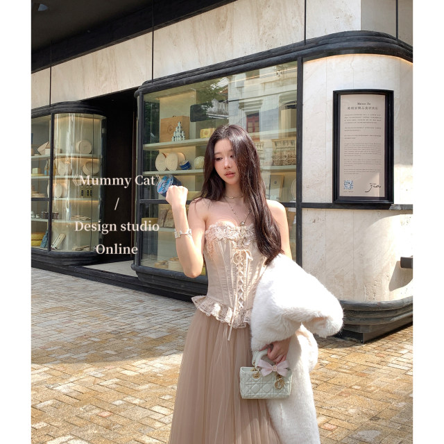 Mummycat eggs, cats, lust, heavy workers beads, lace fish bone cable corset