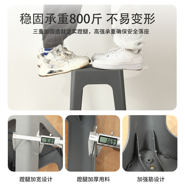 Sanmeng plastic stool thickened household stacking soft bag square ...
