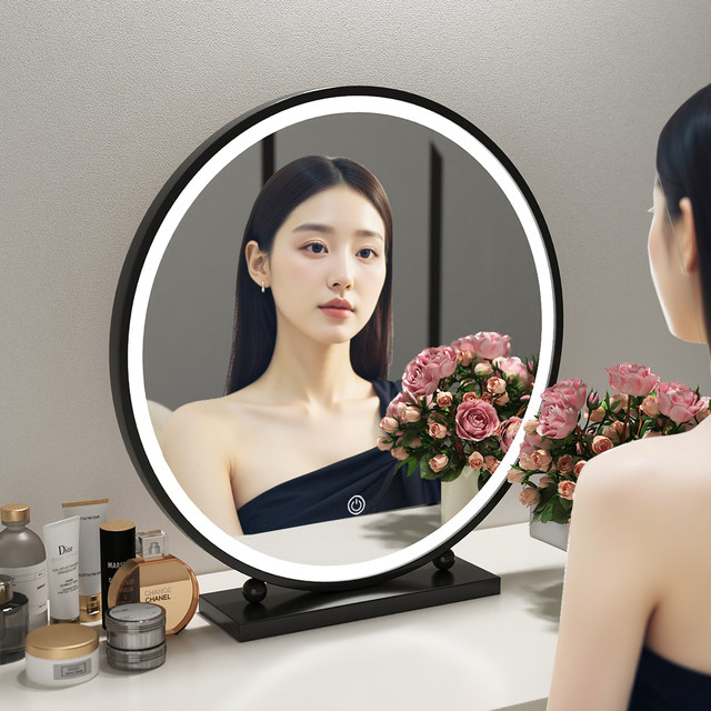 Light luxury desktop LED light makeup mirror smart dressing mirror ...