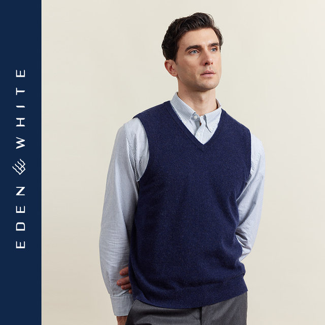 St. Clamp 23 Autumn and Winter New Men's V -neck Pure Cashmere Vest ...