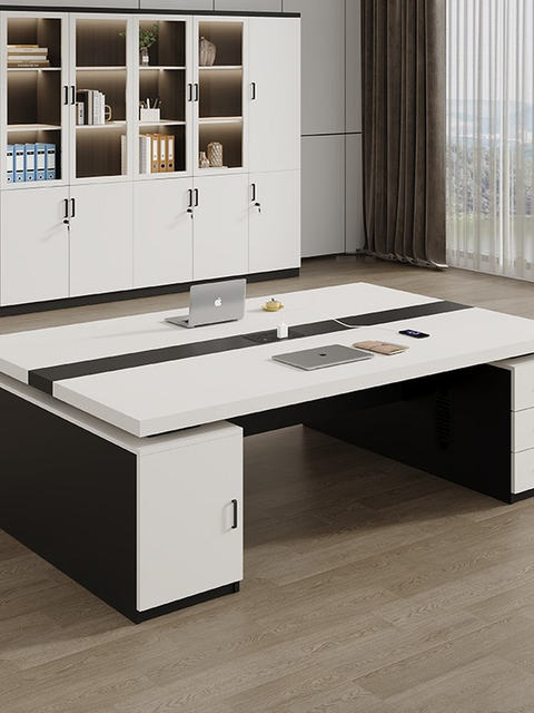 Desk double seat face to face manager room modern boss desk and chair ...