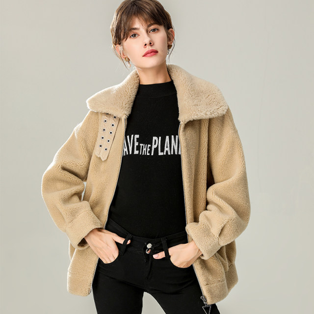 2025 new pellet sheep velvet coat integrated fur European station lamb ...