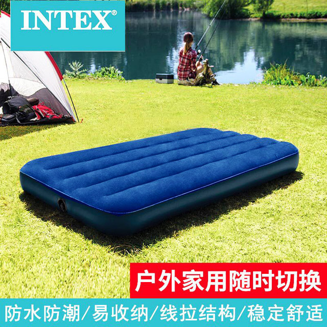 INTEX thickened adult inflatable floating bed water rafting beach mat ...