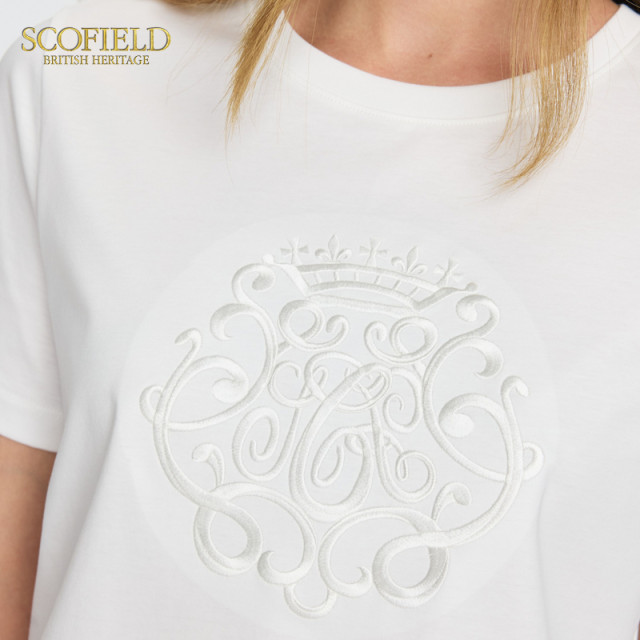 Scofield women's clothing design embroidered short-sleeved T-shirt ...