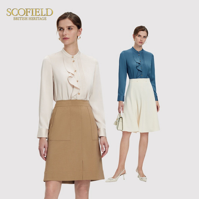 Scofield women's retro graceful palace ruffle shirt elegant commuter ...
