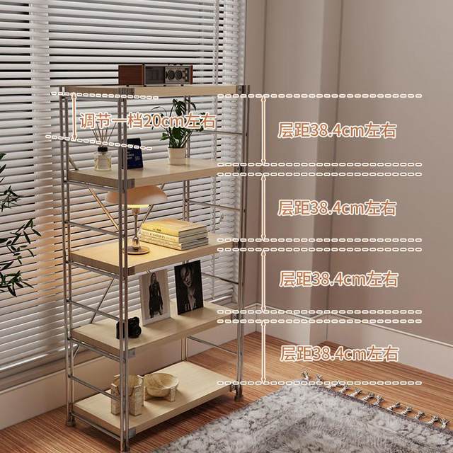 Japanese -style storage shelves landing multi -layer medium -layer ...
