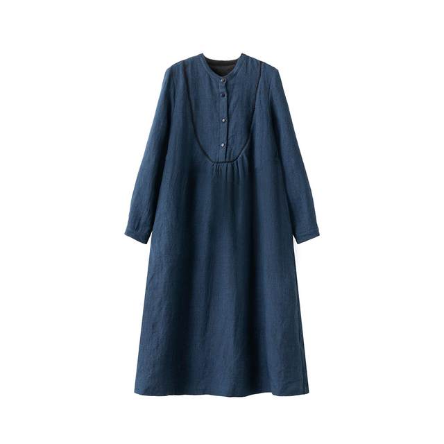 Slou family dream back to Altay literary retro flax design sense neck ...